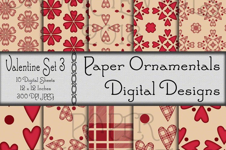 Valentine's Day Digital Paper Set 3 For Crafts & Projects