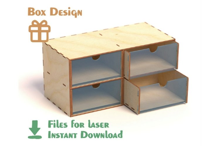4 Drawers Desk Organizer - Laser Cut Files