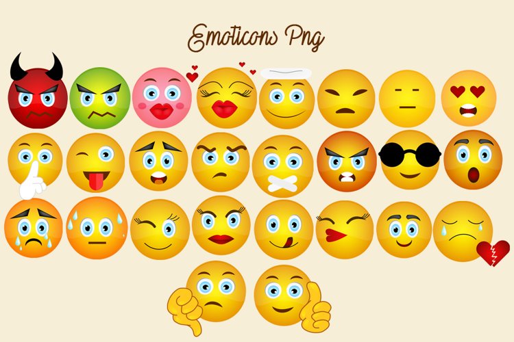 Emoticons Png Elements Pack
