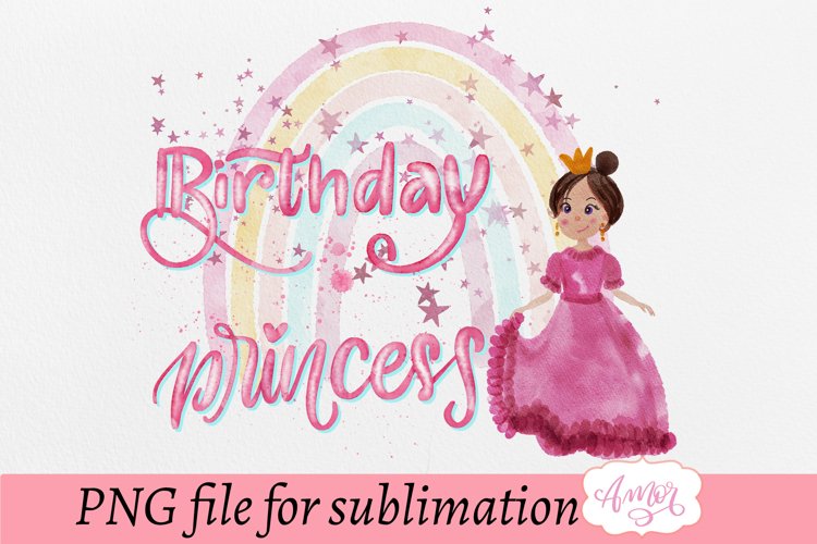 Birthday princess sublimation design hand painted (1321337 ...