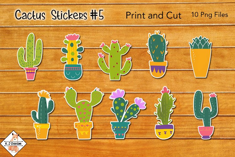 Cactus Stickers #5 | Print and Cut