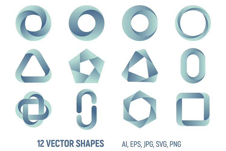 Gradient logos templates. Vector color symbols.