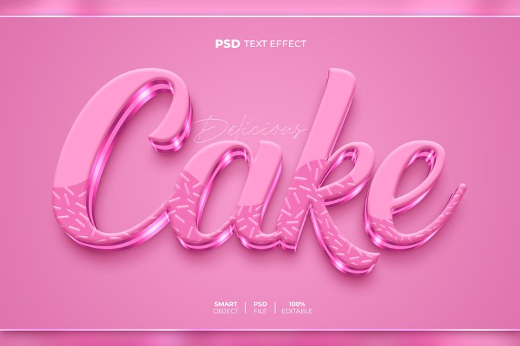 Cake 3D editable text effect