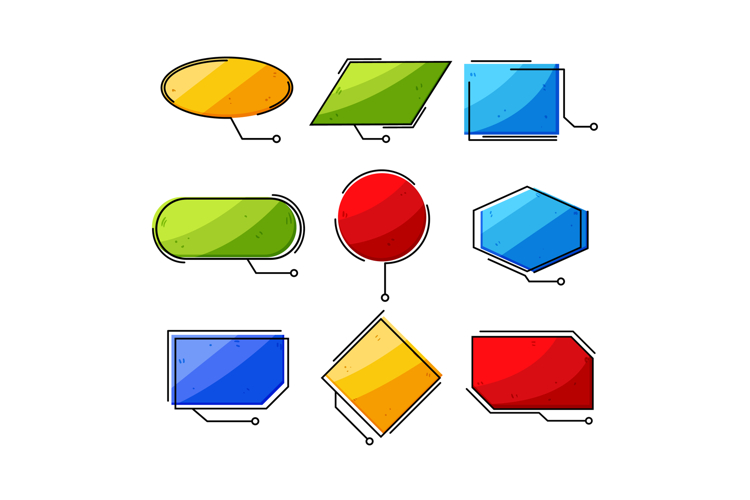 callout shapes set cartoon