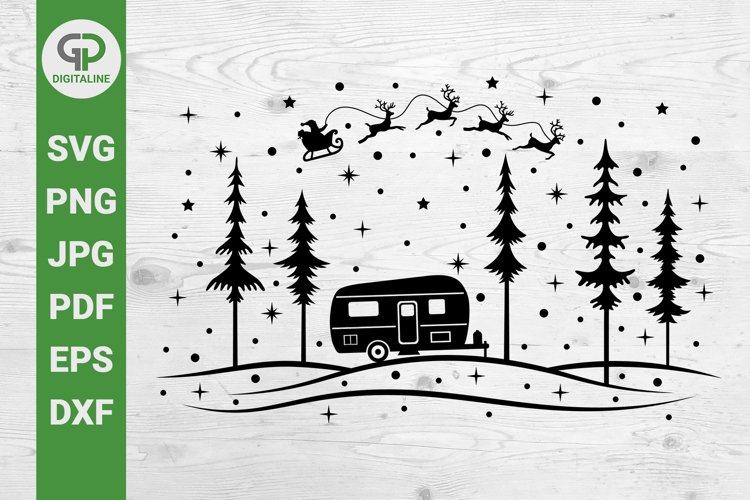 Camper SVG, Christmas Night Camping SVG
