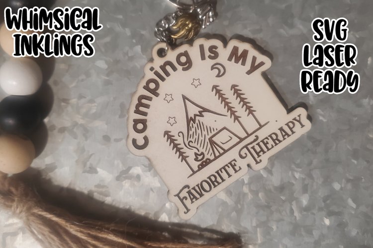 Camping Therapy Keychain Laser SVG