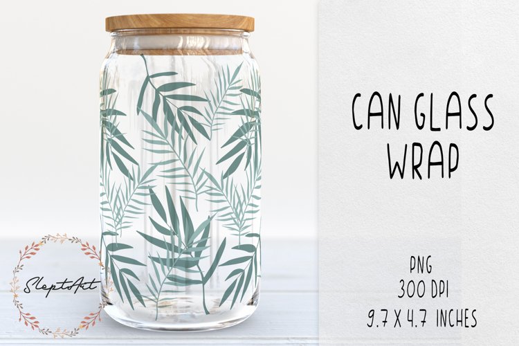 Tropical Floral 16 Oz Libby Can Glass Wrap Design 2025508 Tropical Floral 16 Oz Libby Can Glass Wrap Design 2025508