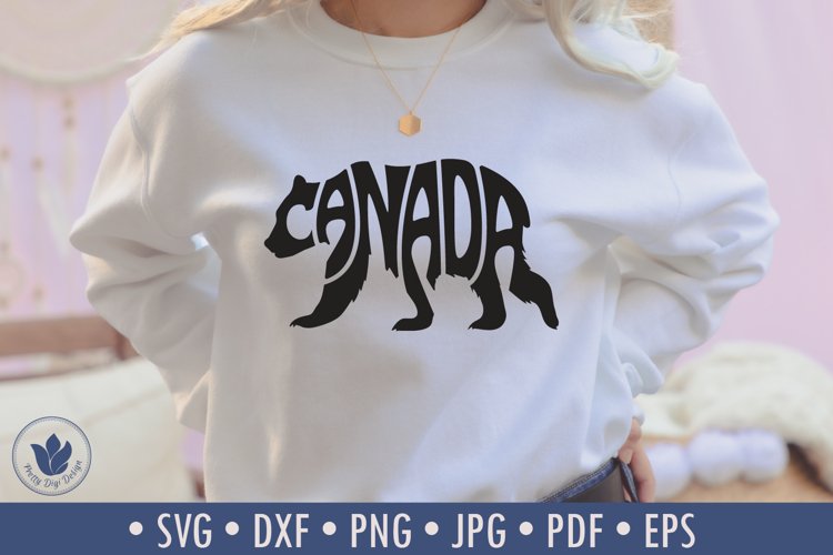 Canada Word Art design in the shape of a bear | Cut file