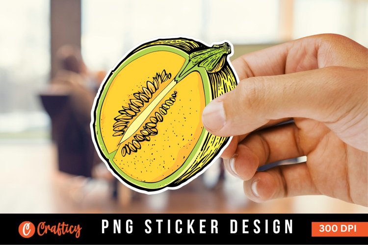 Canary Melon Sticker Clipart,Kawaii Melon Sticker