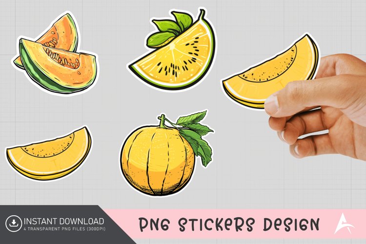 Canary Melon Sticker Clipart,Fruit Sticker