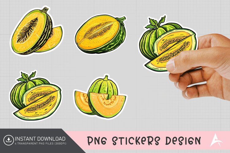 Canary Melon Sticker Clipart,Fruit Sticker