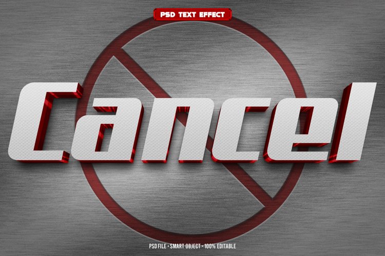 Cancel 3D editable text effect