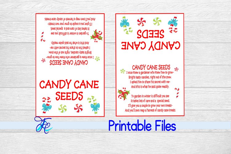 Candy Cane Seeds Bag Topper