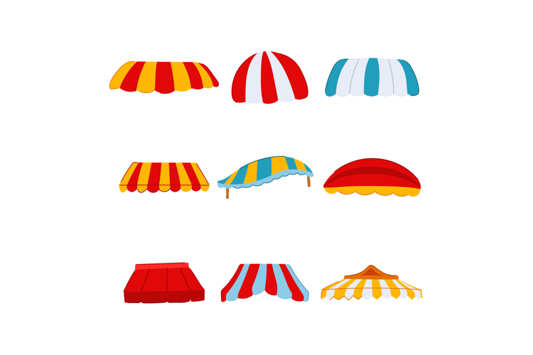 canopy awning set cartoon