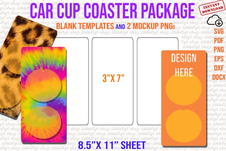 Car Cup Coaster Package Template 2 Pcs 2225796 Customizable Templates Design Bundles