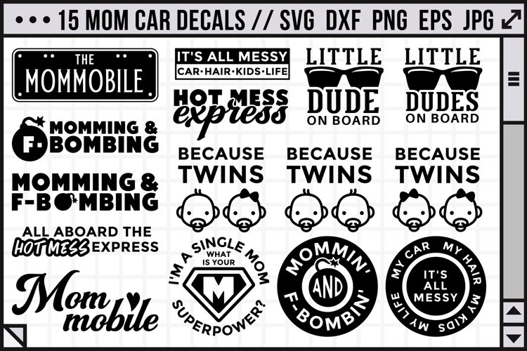 Funny Car Decals For Moms Mom Life SVG Car Decals SVG Funny Car Decals For Moms Mom Life SVG Car Decals SVG