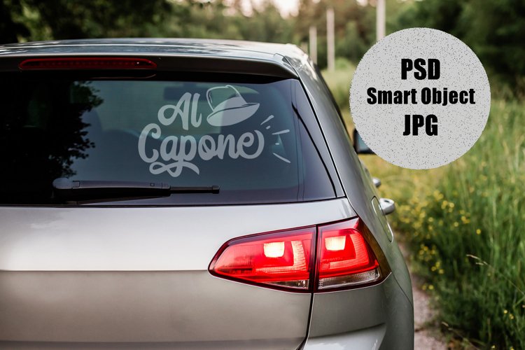 Rear Window Car Mockup | Car Decal PSD Smart Object