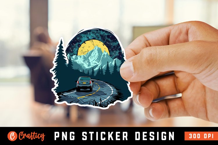 Car with mountains sticker,Wilderness sticker,Travel decal