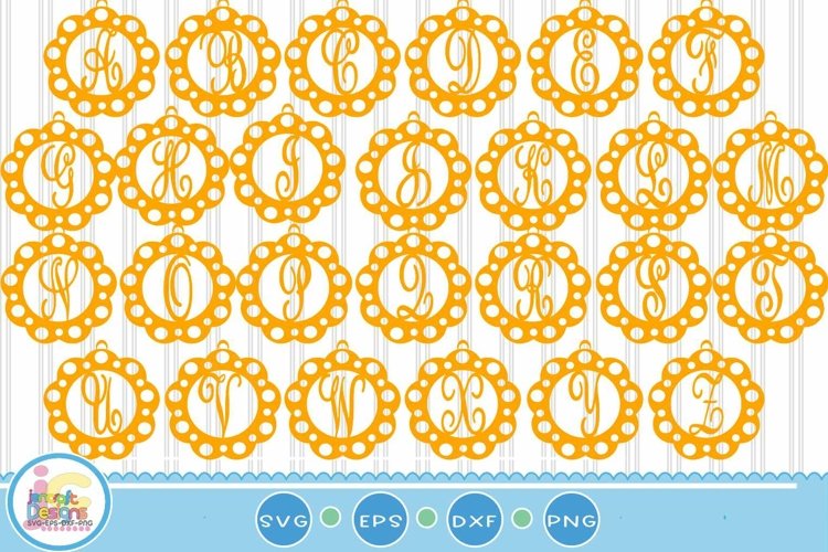 Initial Monogram Car Charm Glowforge, laser Cut File