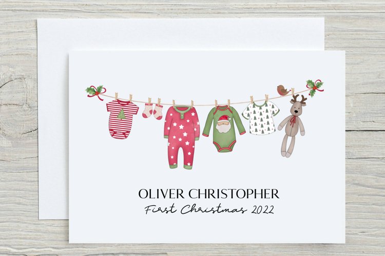 CHRISTMAS Baby Washing Line Clipart | Name Builder Alphabet - Free ...