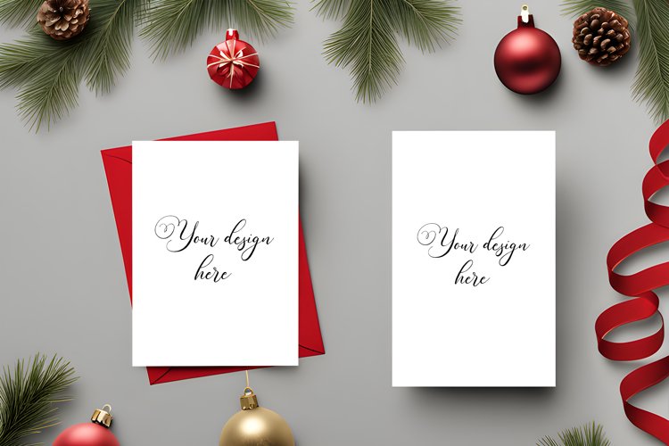 Christmas Card Mockup. Holiday mockup