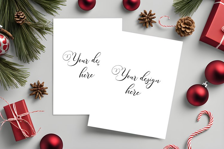 Christmas Card Mockup. Holiday mockup