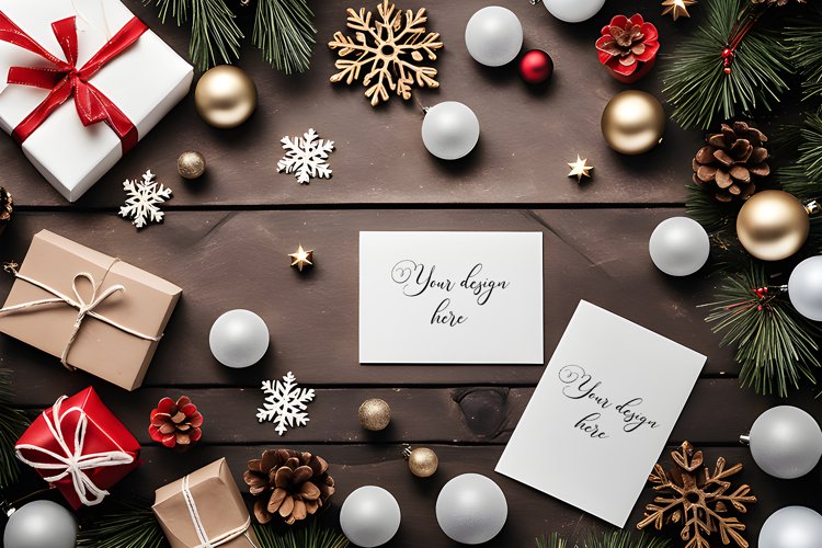 Christmas Card Mockup. Holiday mockup