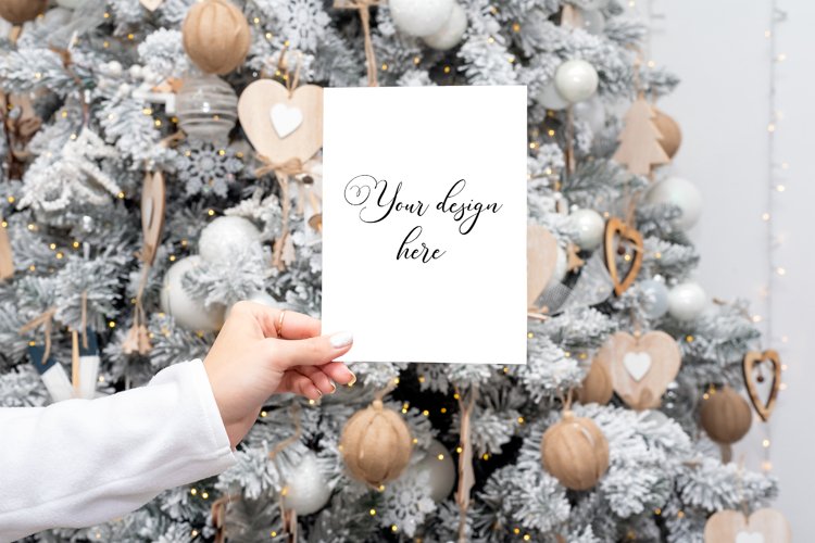 Christmas Card Mockup. Holiday mockup