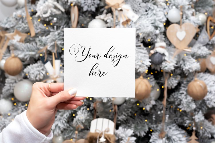 Christmas Card Mockup. Holiday mockup