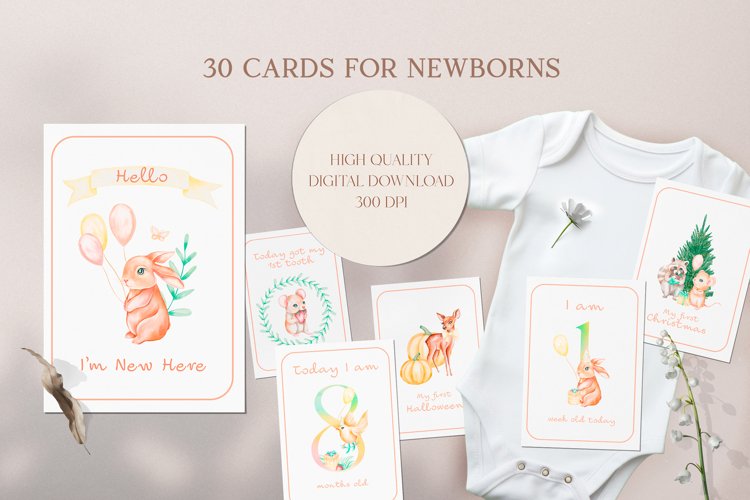 DIY Baby Milestone Cards Printable, animals milestone cards