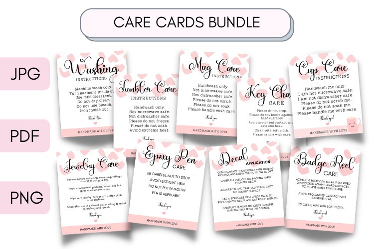 Ready To Print Care Cards in Bundle