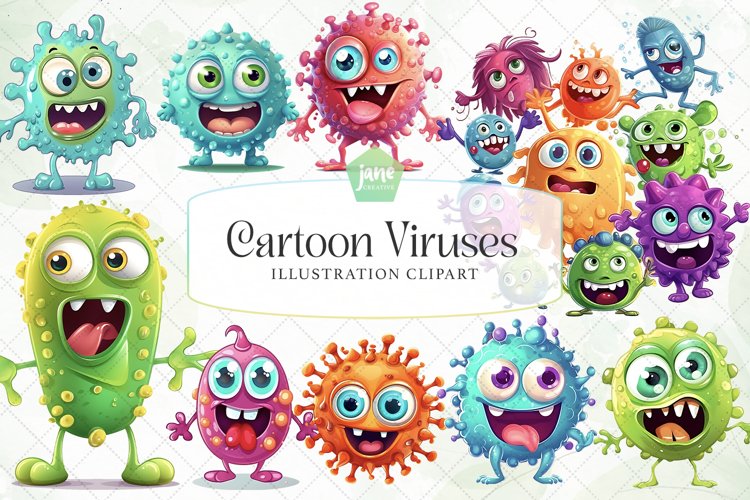 Cartoon Viruses Sublimation Clipart
