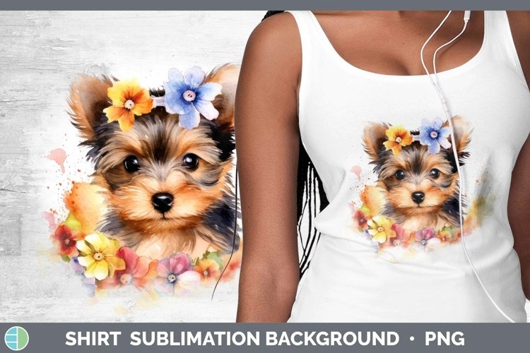 Cartoon Watercolor Yorkshire Terrier Shirt | Sublimation Sub