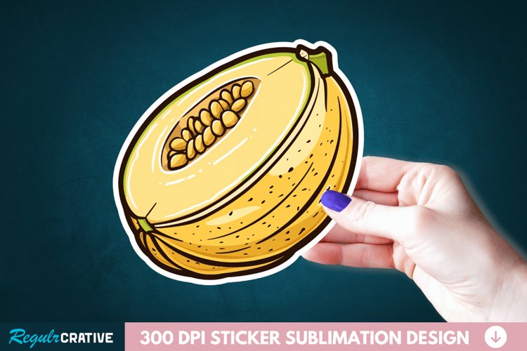 Casaba Melon Sticker Clipart, Sticker PNG Clipart