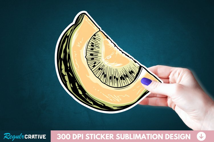 Casaba Melon Sticker Clipart, Sticker PNG Clipart