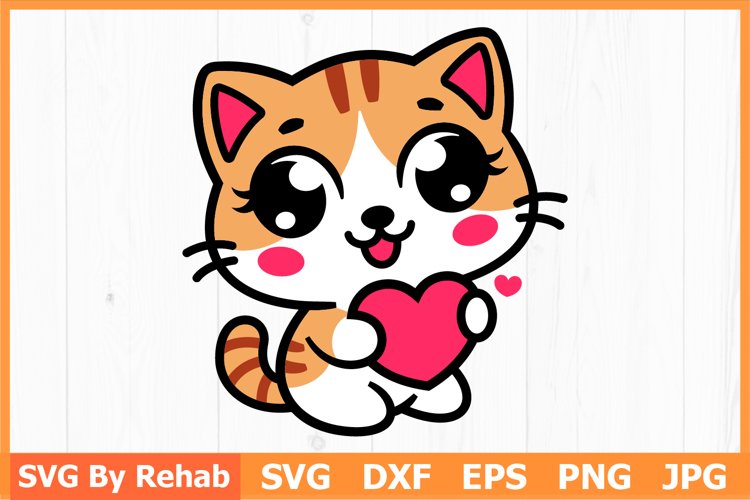 Cat With Heart SVG (3855319)
