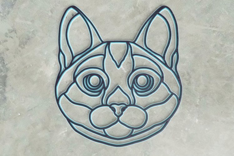 Cat Laser Cut File| Layered Cat SVG