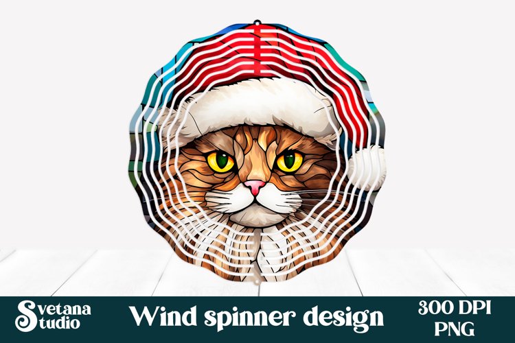 Christmas cat wind spinner sublimation | Cat wind spinner
