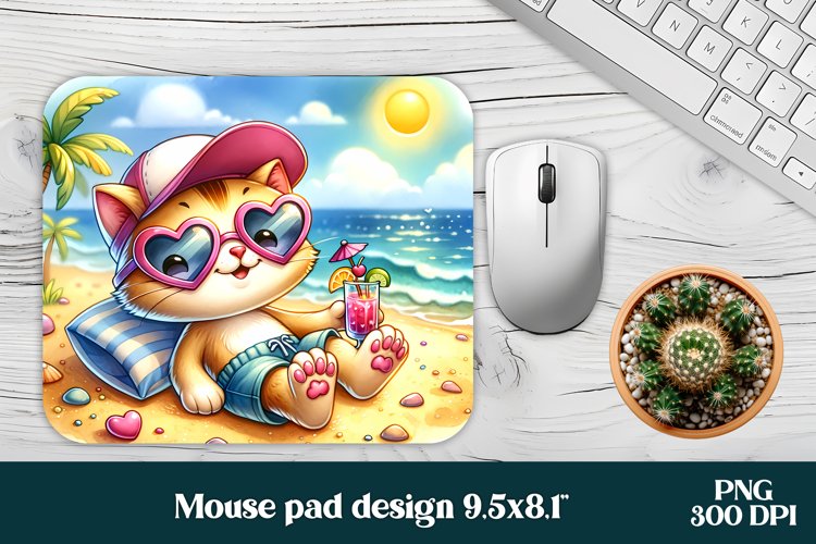 Cute cat mouse pad PNG | Animal mouse pad sublimation