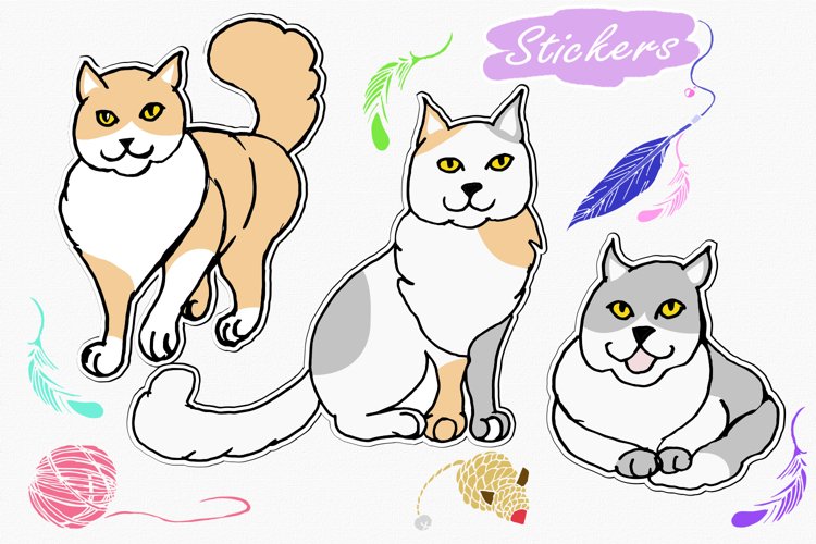 Stickers 3 cats