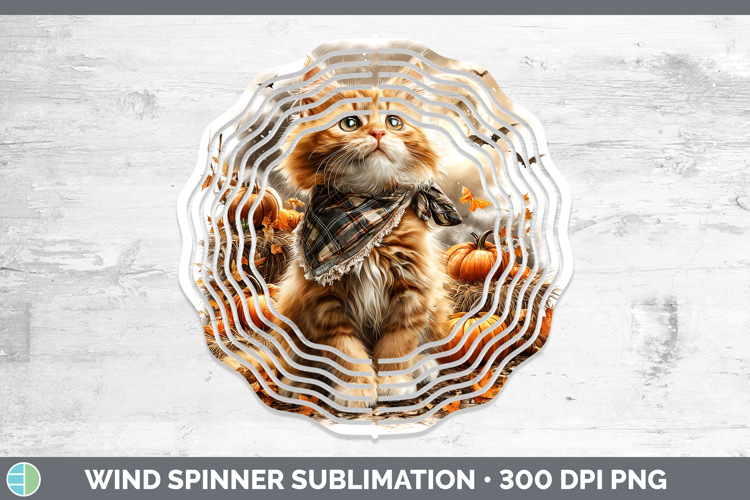 Orange Cat Wind Spinner Cats Halloween Bandana Sublimation S