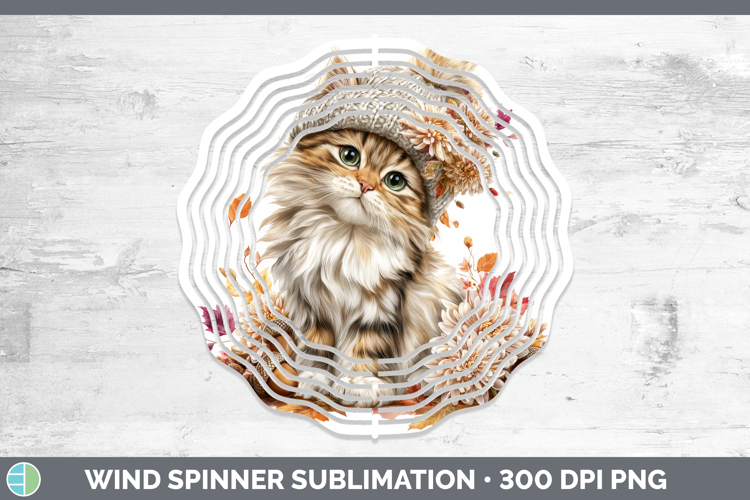 Angora Cat Wind Spinner Cats Knit Hat Sublimation Spinner De