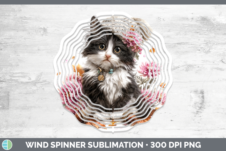 Tuxedo Cat Wind Spinner Cats Knit Hat Sublimation Spinner De