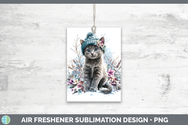 Russian Blue Cats Winter Knit Hat Air Freshener Sublimation