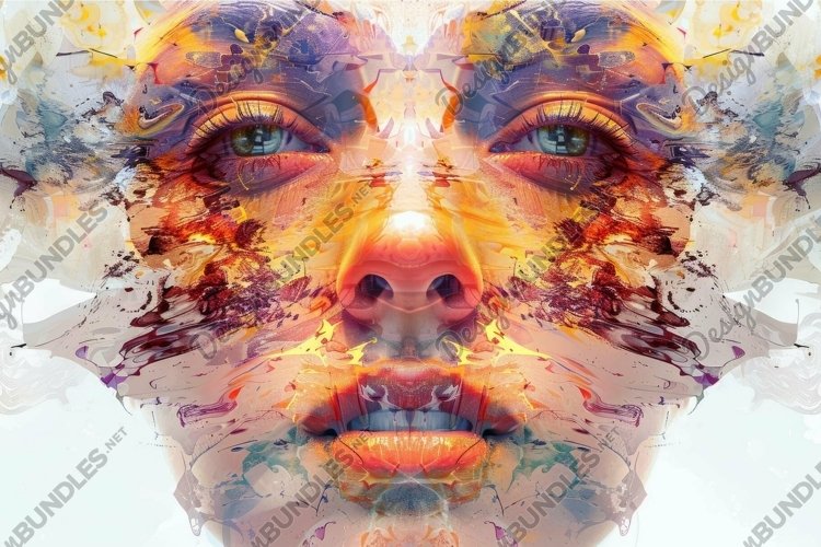 Abstract artistic human portrait with symmetry