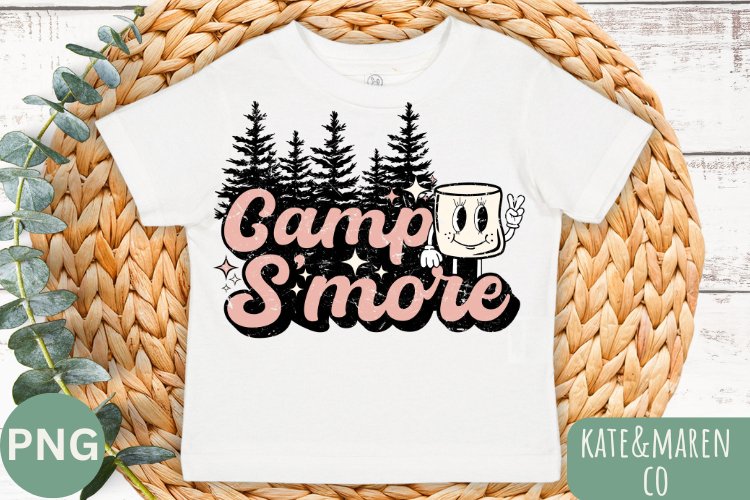 Camp Smore PNG | Kids Camping PNG | Retro Camp (3712896)