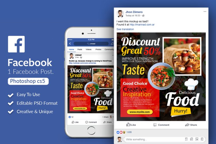 Food Restaurant Facebook Post Banner (350124)