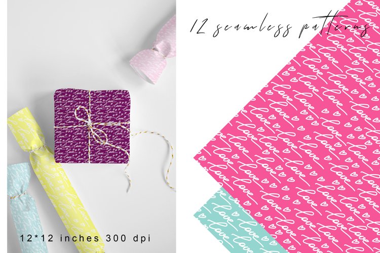 Love Lettering Digital Paper. Valentines Digital Paper.