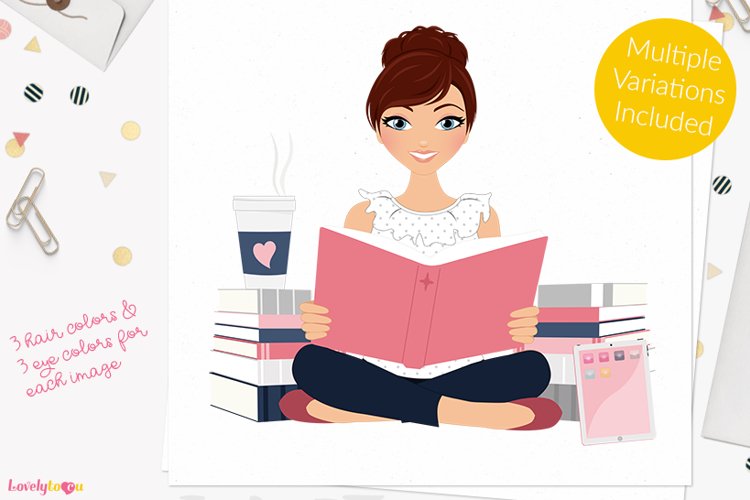 Storytime girl character clipart S019 Juliet (556364) | Illustrations ...
