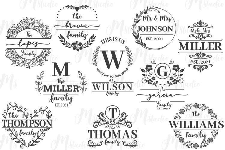 Family monogram bundle SVG, Free split monogram letters - Free Design ...